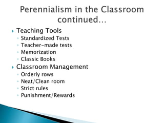 Perennialism theory of education | PPTX