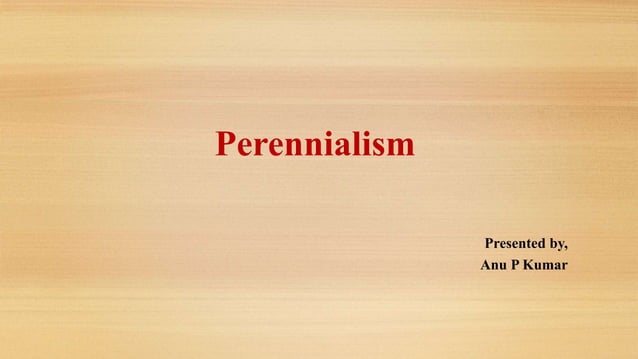 Perennialism | PPT