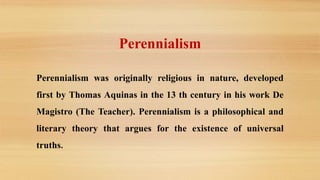 Perennialism | PPTX