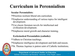 Perennialism | Educational Philosophy of Perennialism | PPTX