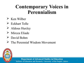 Perennialism | Educational Philosophy of Perennialism | PPTX