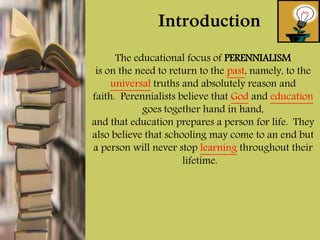 Perennialism in Education | PPTX