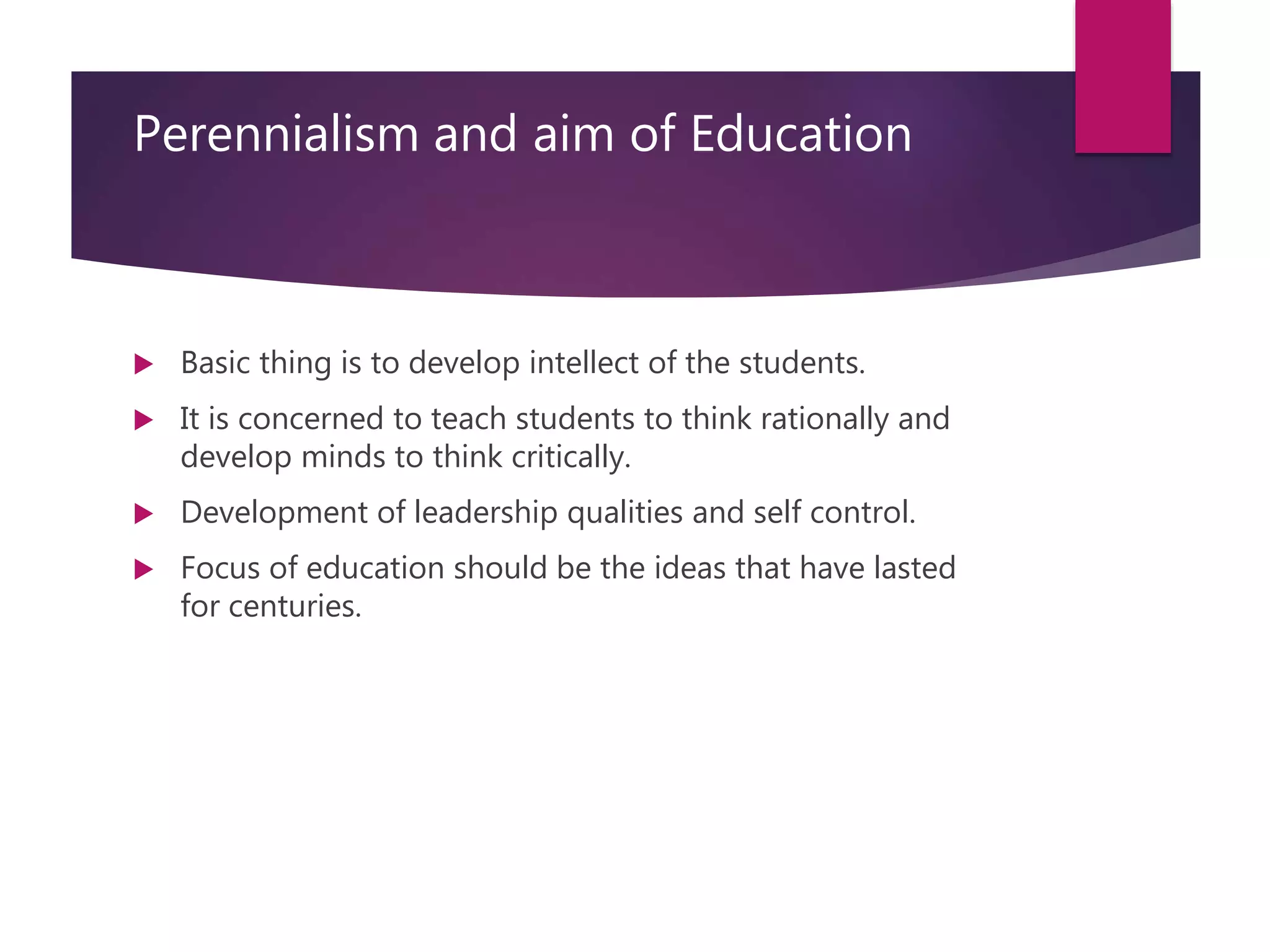 Perennialism philosophy | PPT