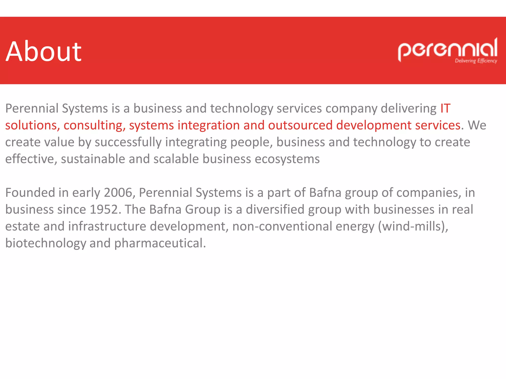 Perennial systems corporate overview presentation | PPTX