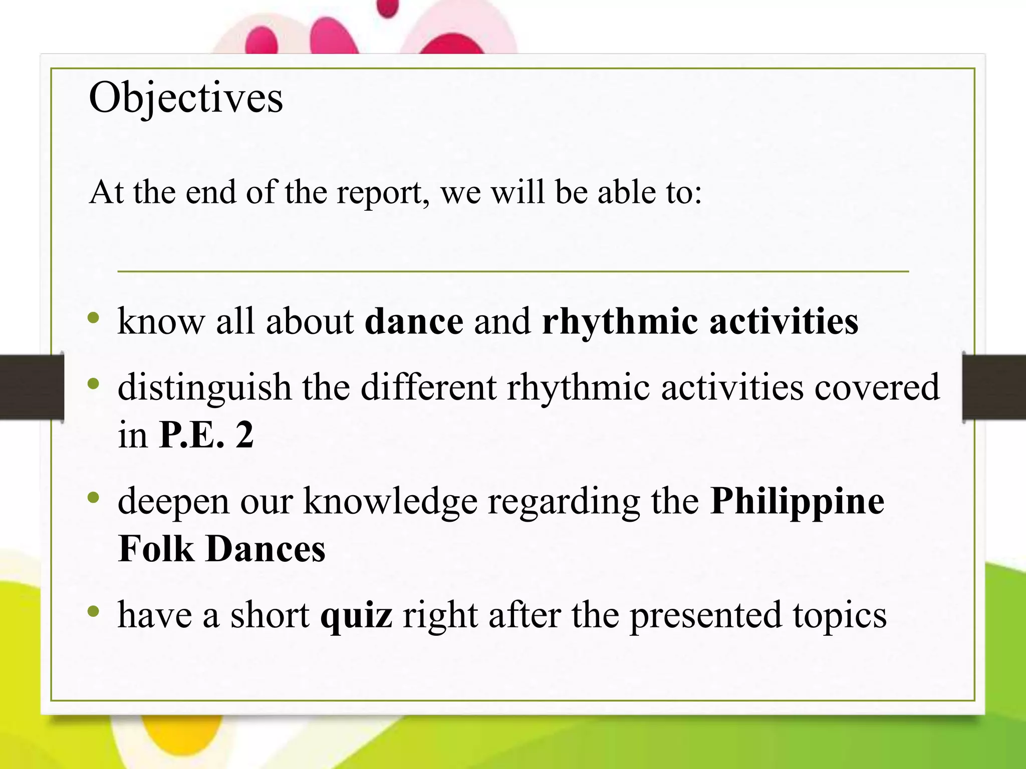 Rhythmic Activities | PPTX