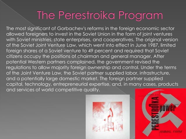 Perestroika and glasnost | PPTX | Political Issues & policy | Politics