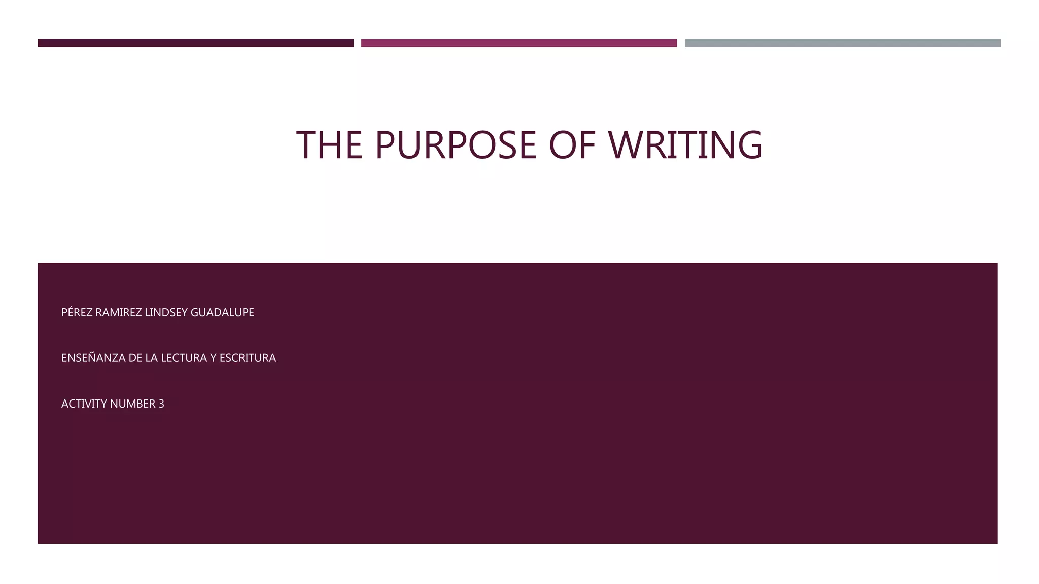 Purpose of writing | PPT