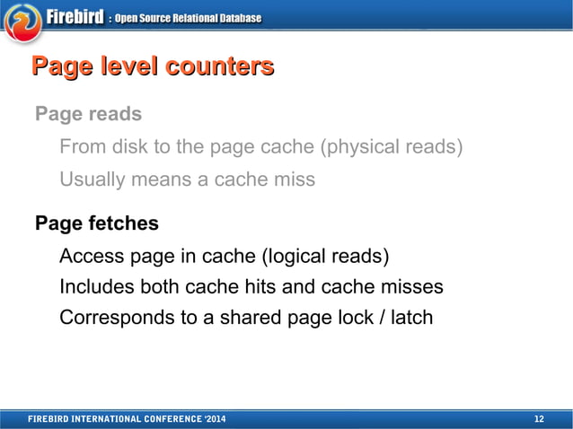 Firebird Performance counters in details | PPT