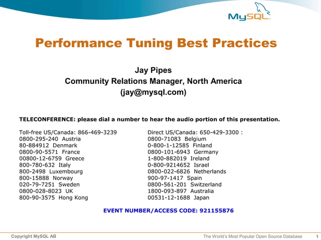 Perf Tuning Best Practices Ppt