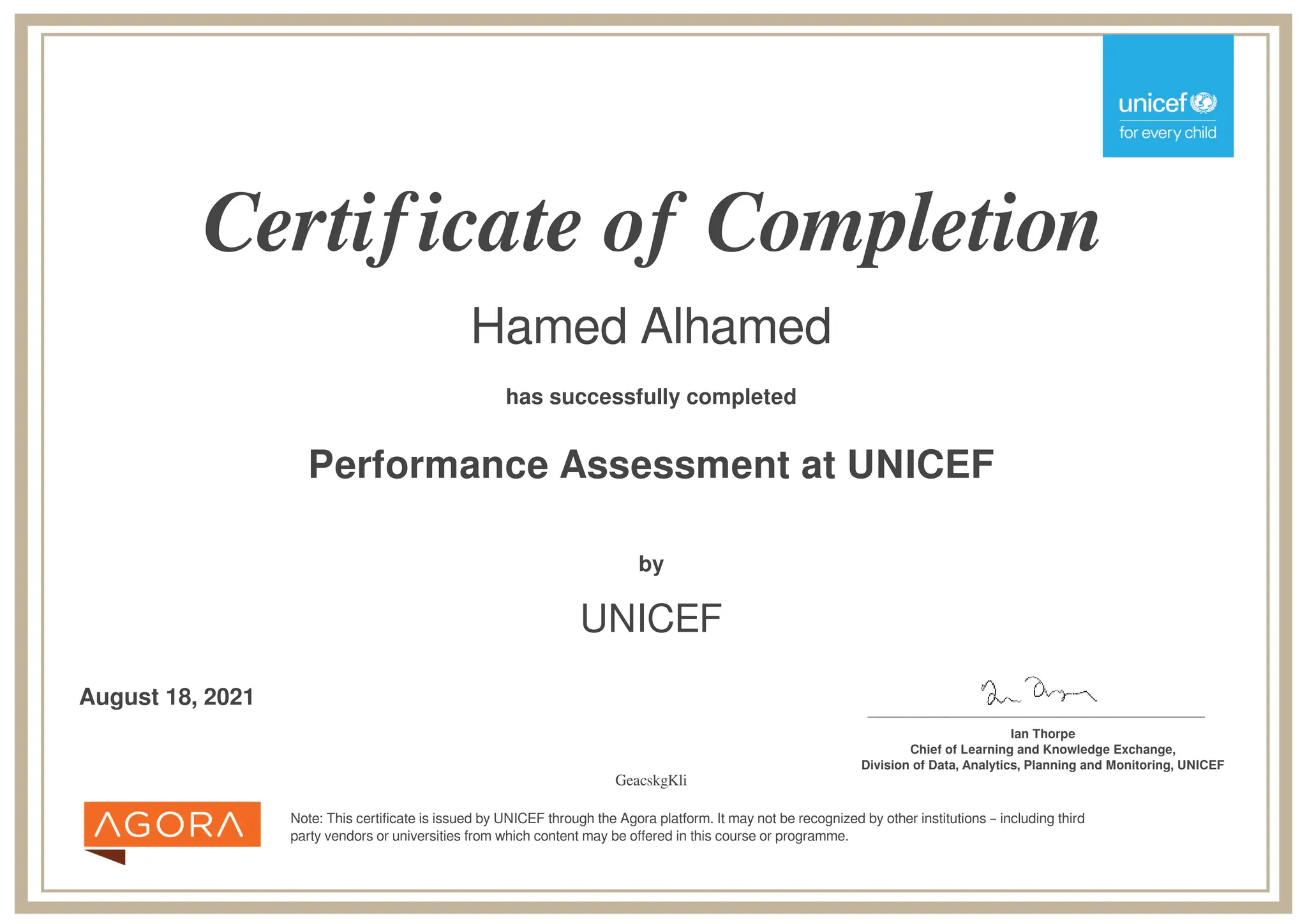 Perf_assessment_Course certificate - Performance Assessment at UNICEF.pdf