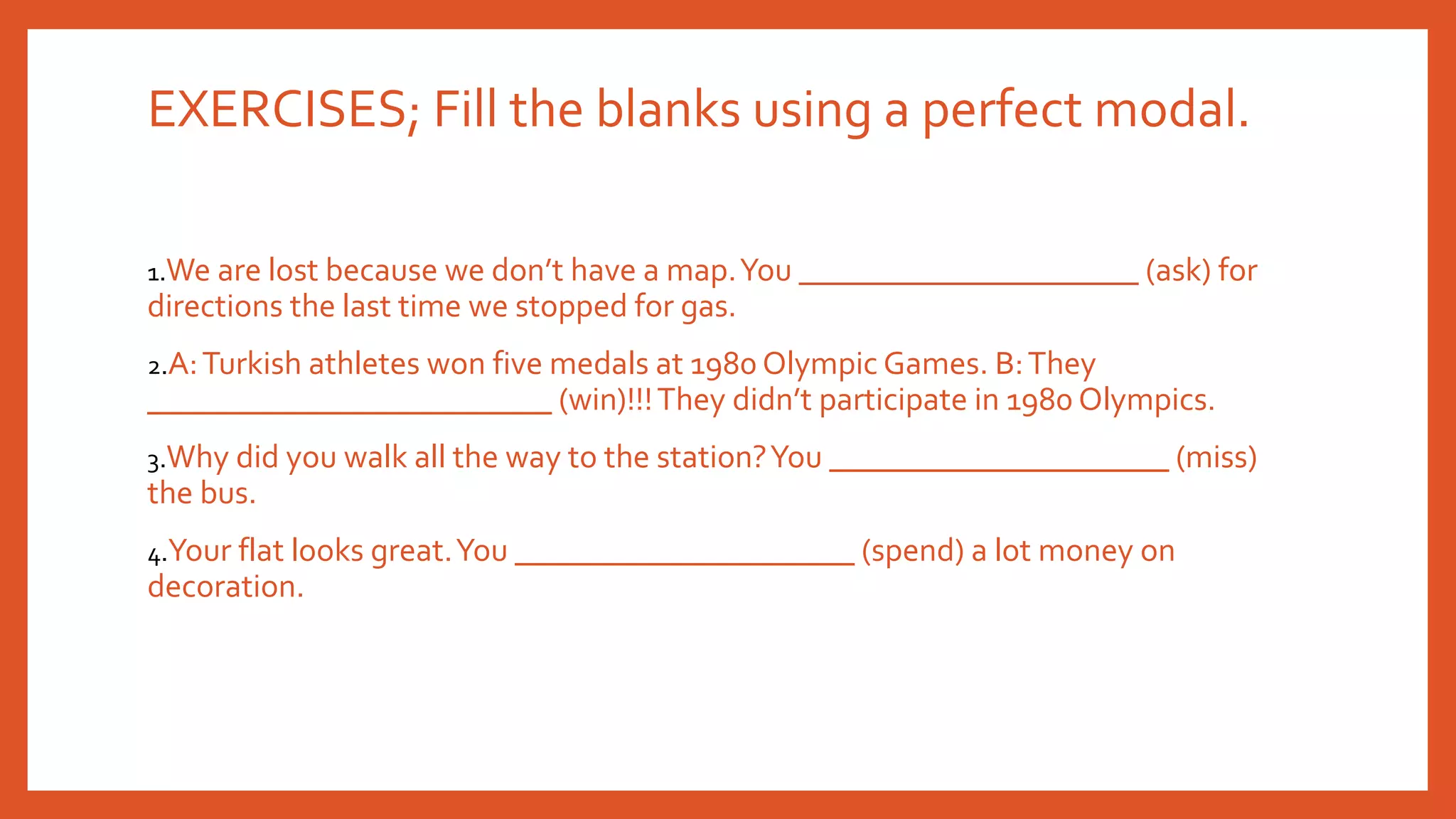 Perfect modals | ODP