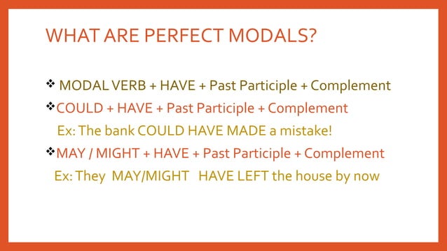 Perfect modals | ODP