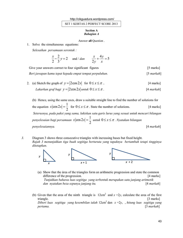 Perfect Score Addmath SPM 2013 | PDF