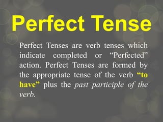 Perfect tenses | PPTX