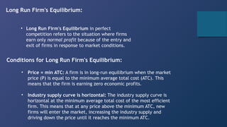 Perfect Competition market & firm's equilibrium in short run & long run ...