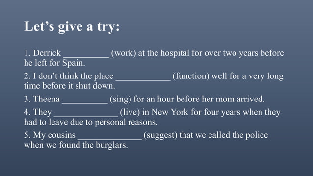Perfect Continuous Tense Sutherland example | PPT