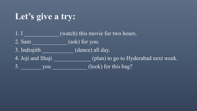 Perfect Continuous Tense Sutherland example | PPT