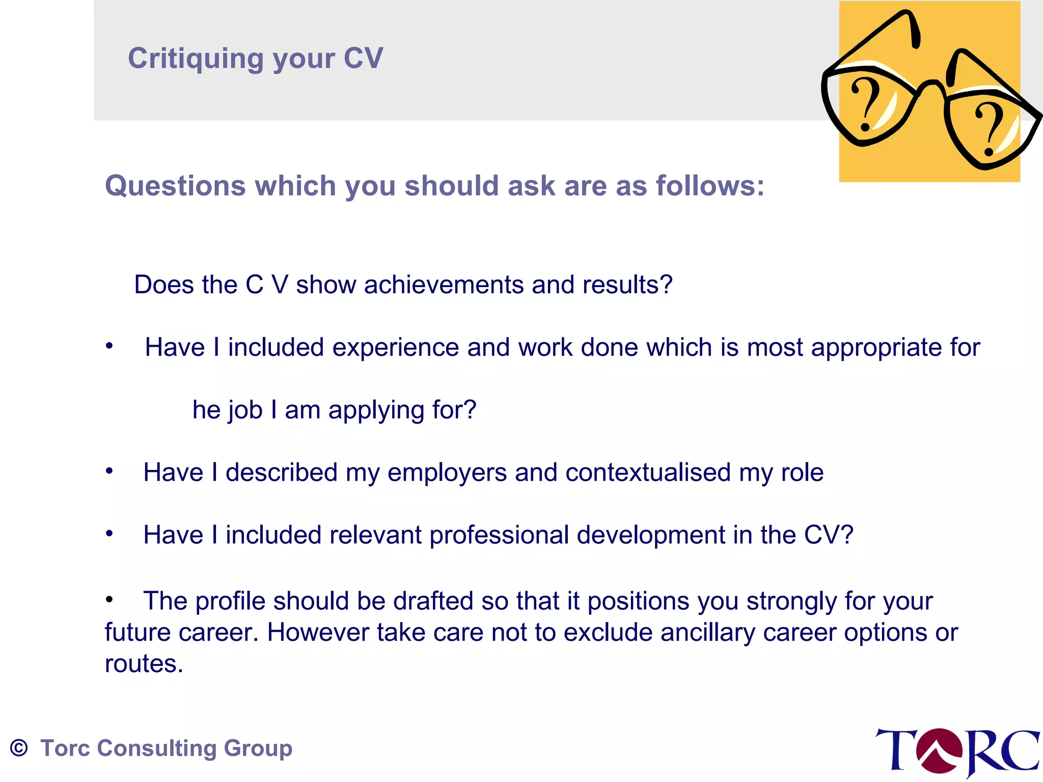 Brand Building CVs | PPT | Resume Writing and Advice | Job Search