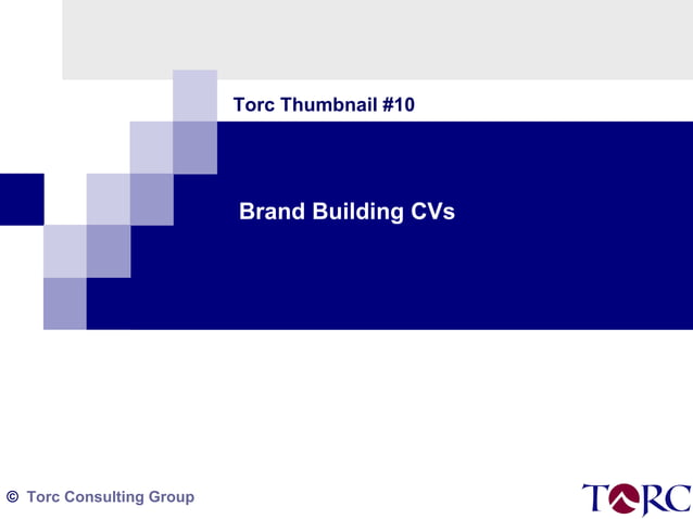 Brand Building CVs | PPT | Resume Writing and Advice | Job Search