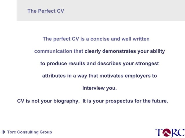 Brand Building CVs | PPT | Resume Writing and Advice | Job Search