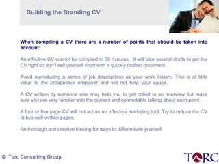Brand Building CVs | PPT | Resume Writing and Advice | Job Search