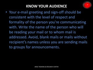 PERFECT E-MAIL GETTING A JOB = ARISE ROBY | PPSX