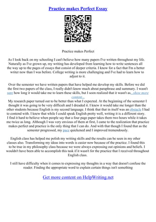 Perfect Essay Outline | PDF