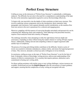 Perfect Essay Structure | PDF