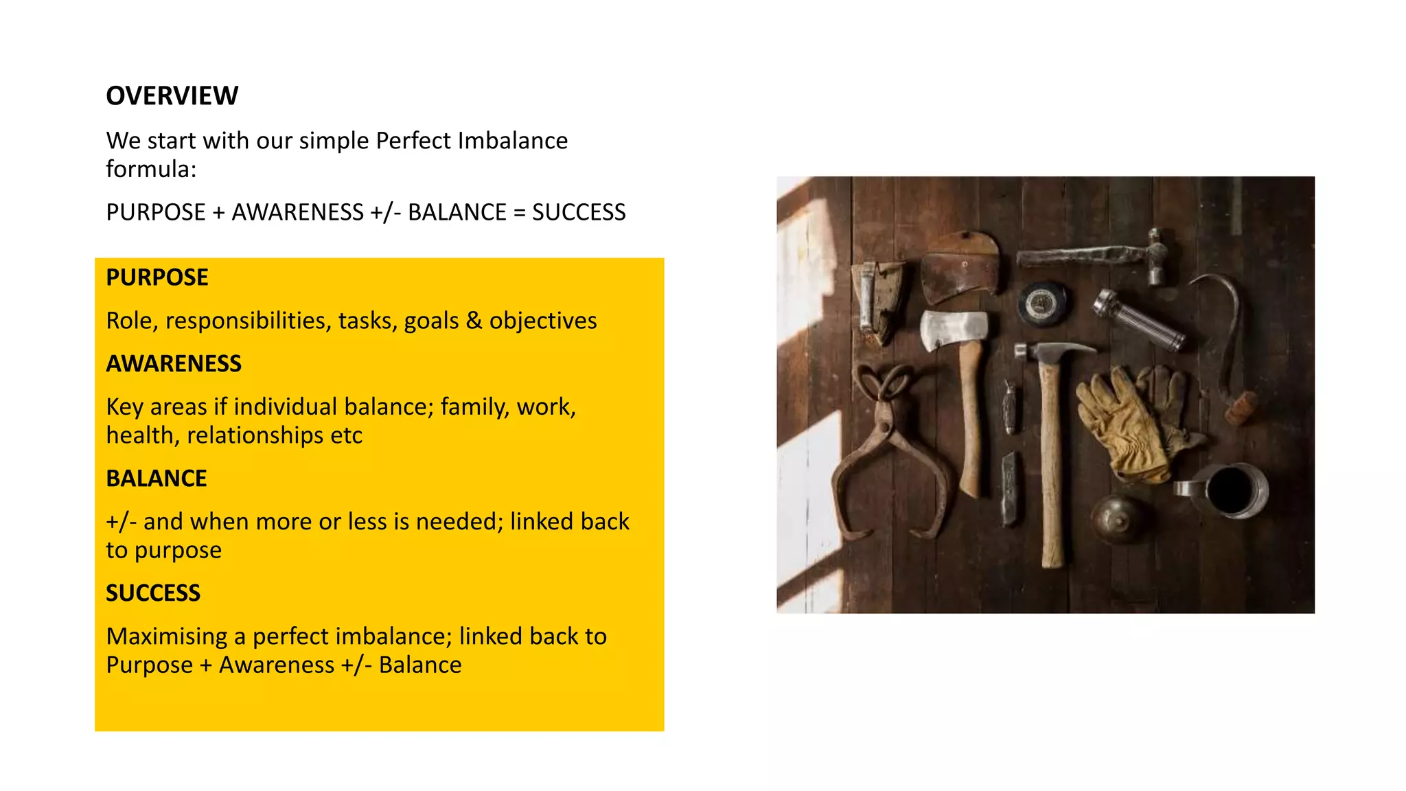 Perfect imbalance 1 day workshop overview | PPTX