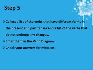 Perfecting the past tense with venn diagrams | PPTX