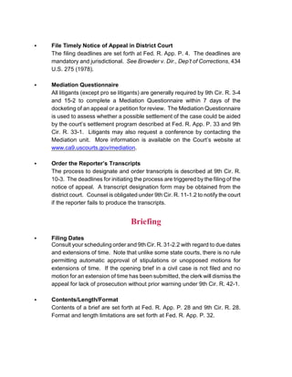 Perfecting your appeal 9th circuit | PDF