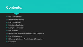 Perfection based on possibilities μίλτος | PPTX