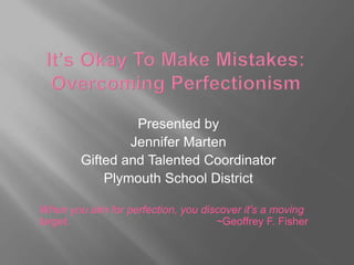 Overcoming Perfectionism in Students | PPT