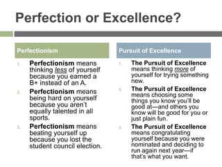 Perfectionism vs excellence | PPT