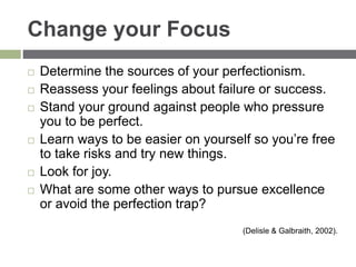 Perfectionism vs excellence | PPT