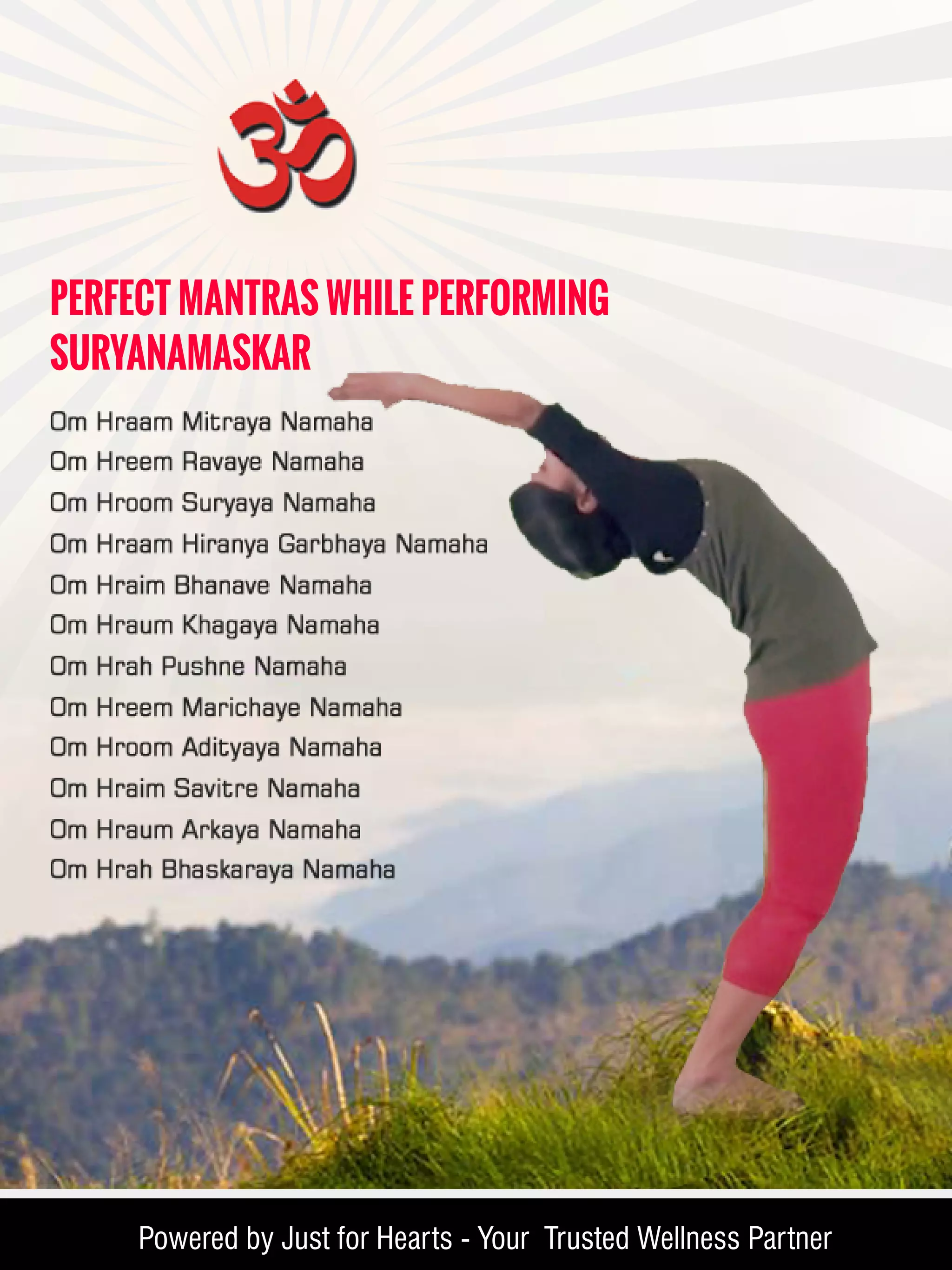 Perfect mantras while performing Suryanamaskar | PDF