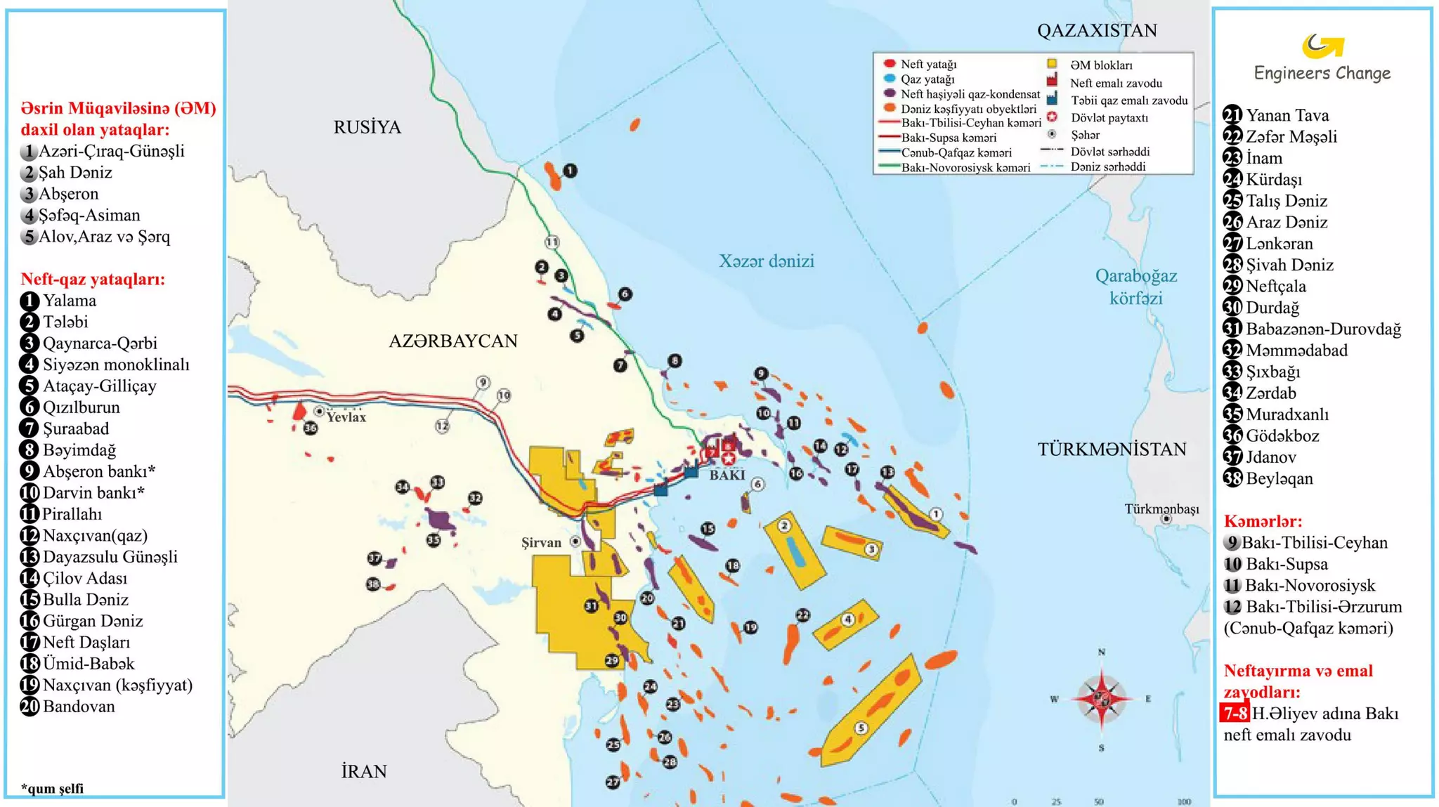 Azerbaijan Oil&Gas Fields Map in Azeri | PDF