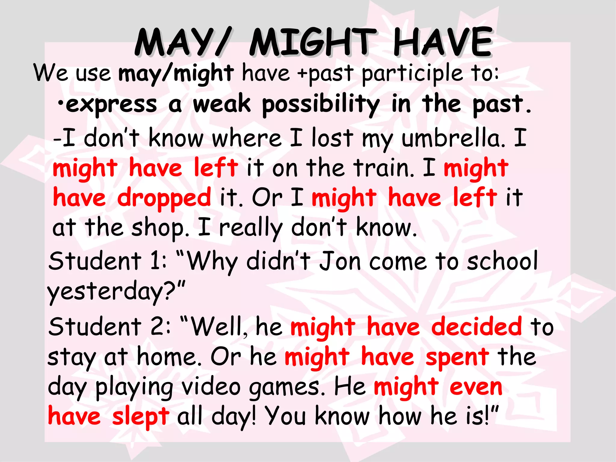 Perfect modals presentation | PPS