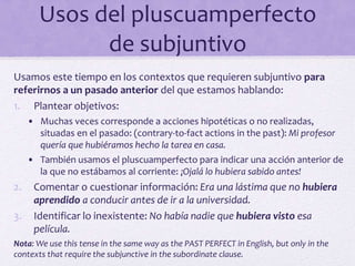 Perfecto y pluscuamperfecto de subjuntivo | PPTX