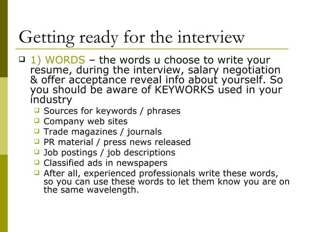 Perfect Phrases For The Perfect Interview | PPT