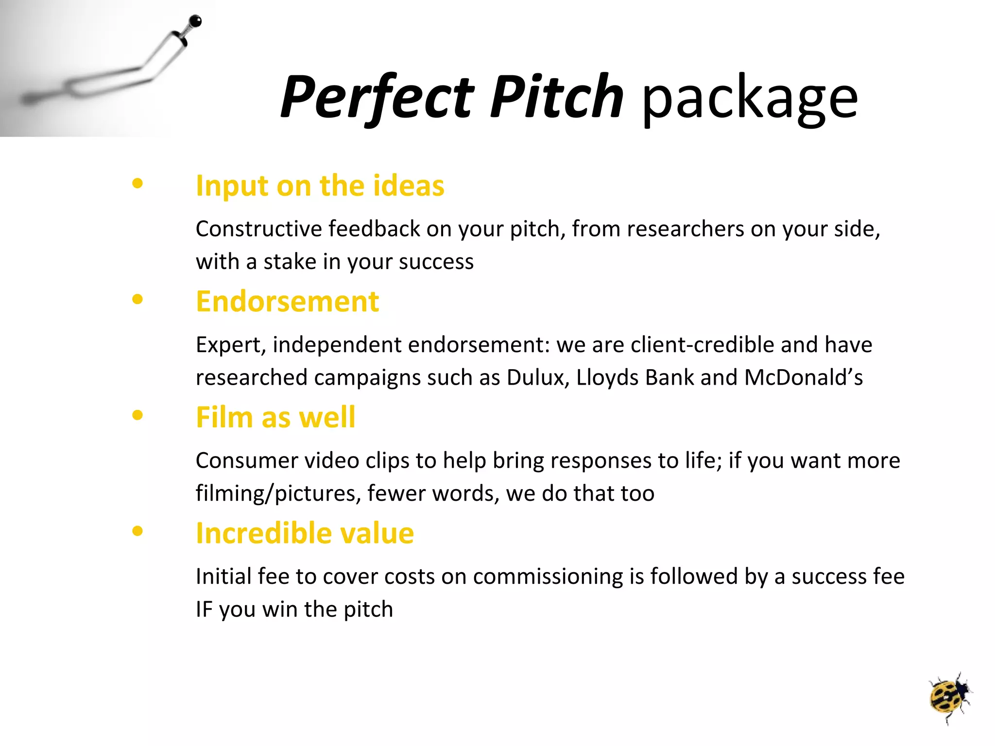 Perfect pitch: using research to help win creative pitches | PPT