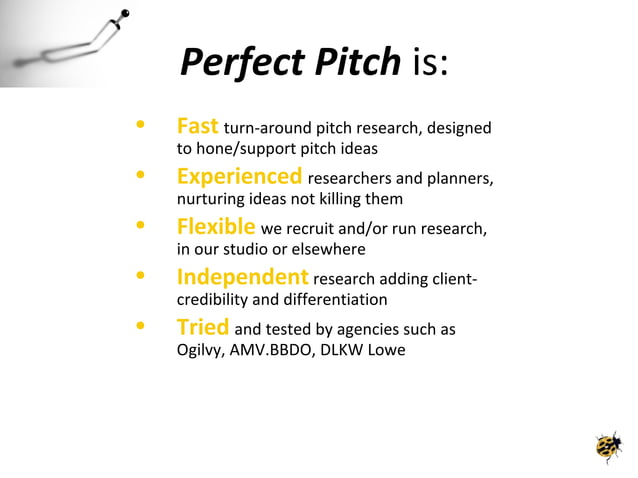 Perfect pitch: using research to help win creative pitches | PPT
