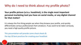 10 Essential steps to a great social media profile photo | PPT