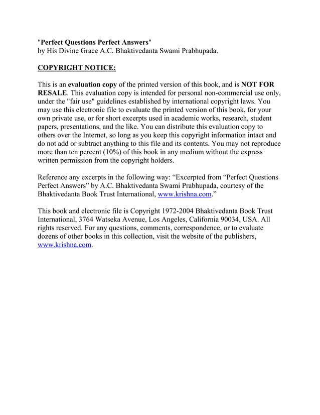 Perfect Questions Perfect Answers | PDF