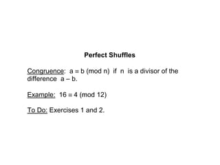 Perfect shuffles | PPT