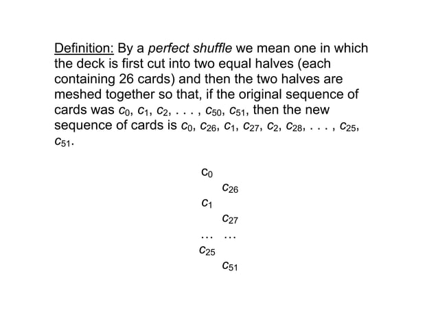 Perfect shuffles | PPT
