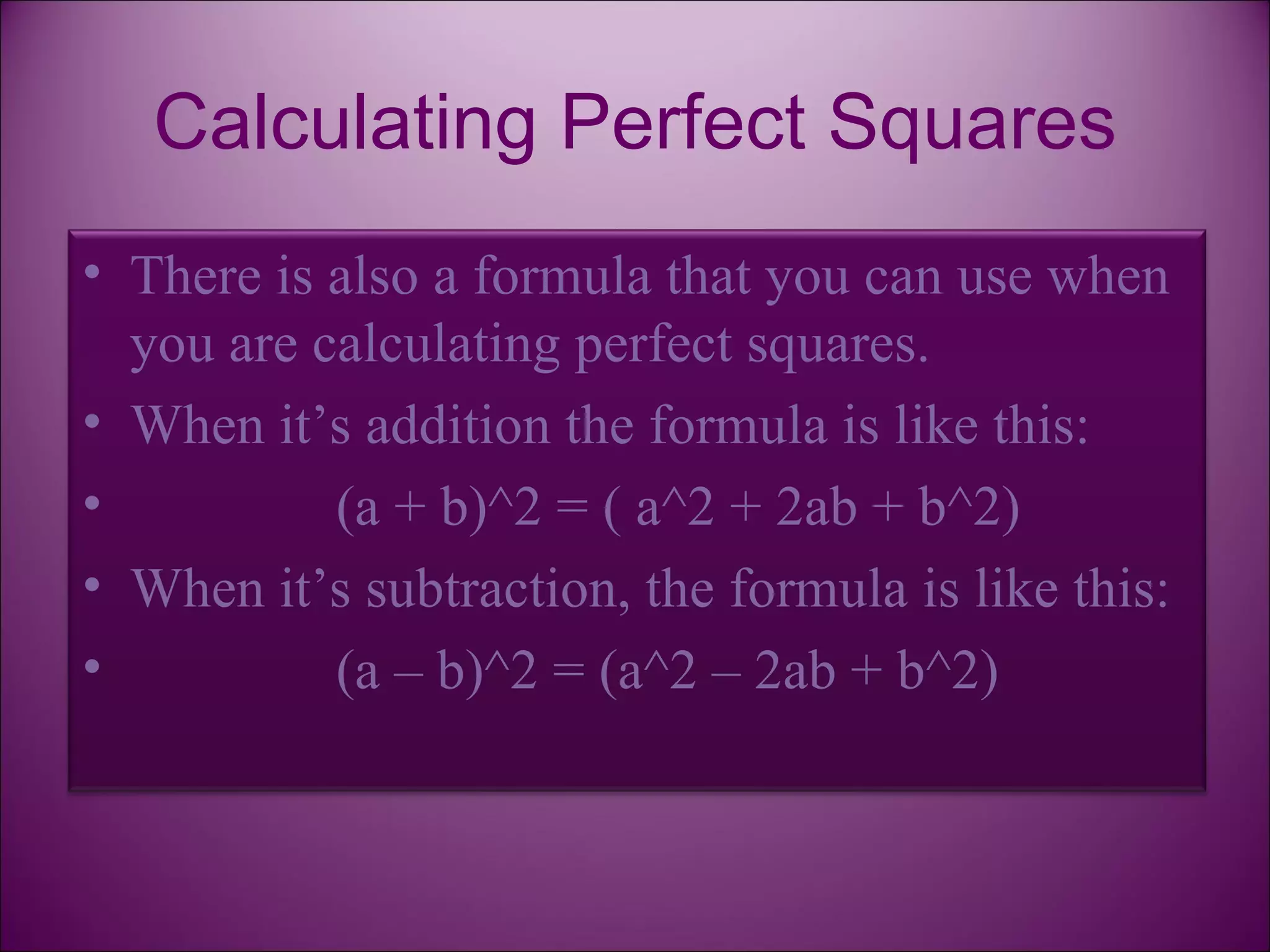 Perfect Squares | PPT