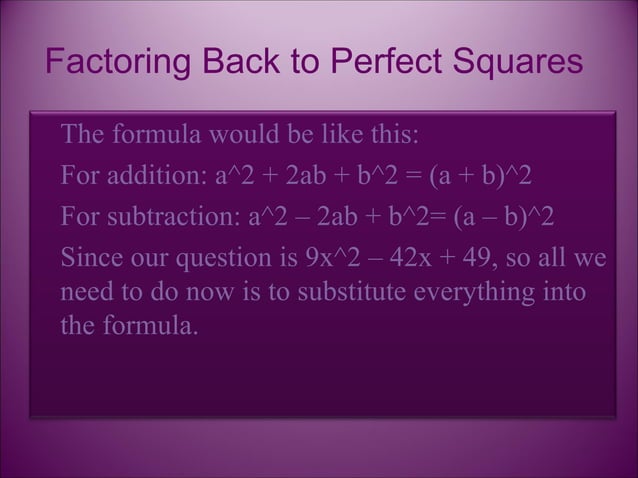 Perfect Squares | PPT