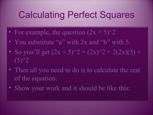 Perfect Squares | PPT