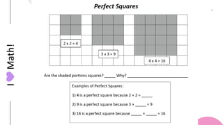Perfect squares and square roots | PPTX